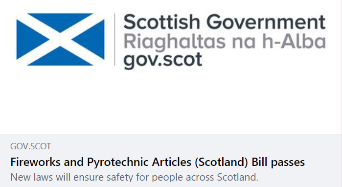 Scotland leads the way on firework legislation | The Firework Campaign UK