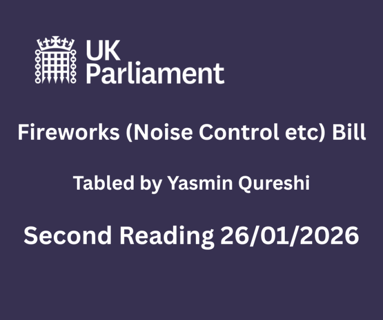 Fireworks (Noise Control etc) Bill | The Firework Campaign UK